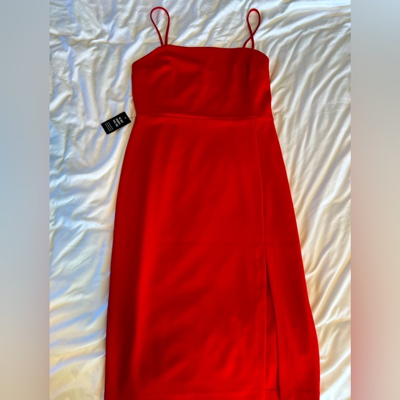 Express | Dresses | Nwt Red Spaghetti Strap Express Midi Dress Size M ...